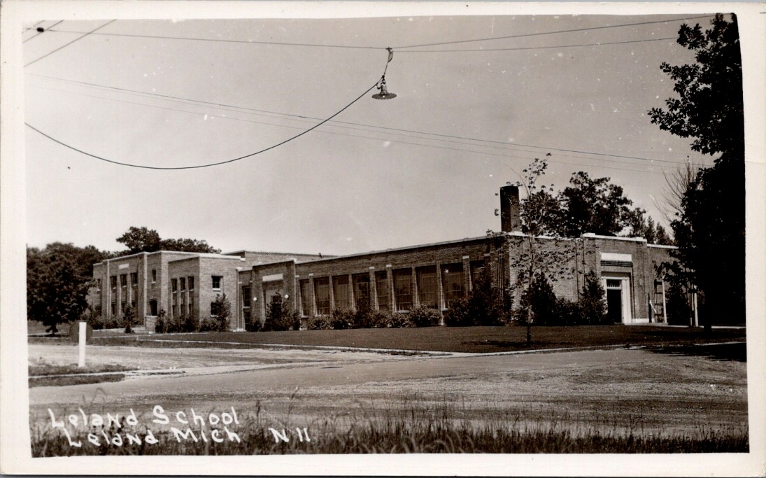 Leland School, LELAND, Michigan Real Photo Postcard | eBay