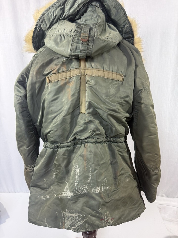 VINTAGE USAF N-3B N3B FLIGHT PARKA 1960S VIETNAM WAR Heavily Worn Out ...