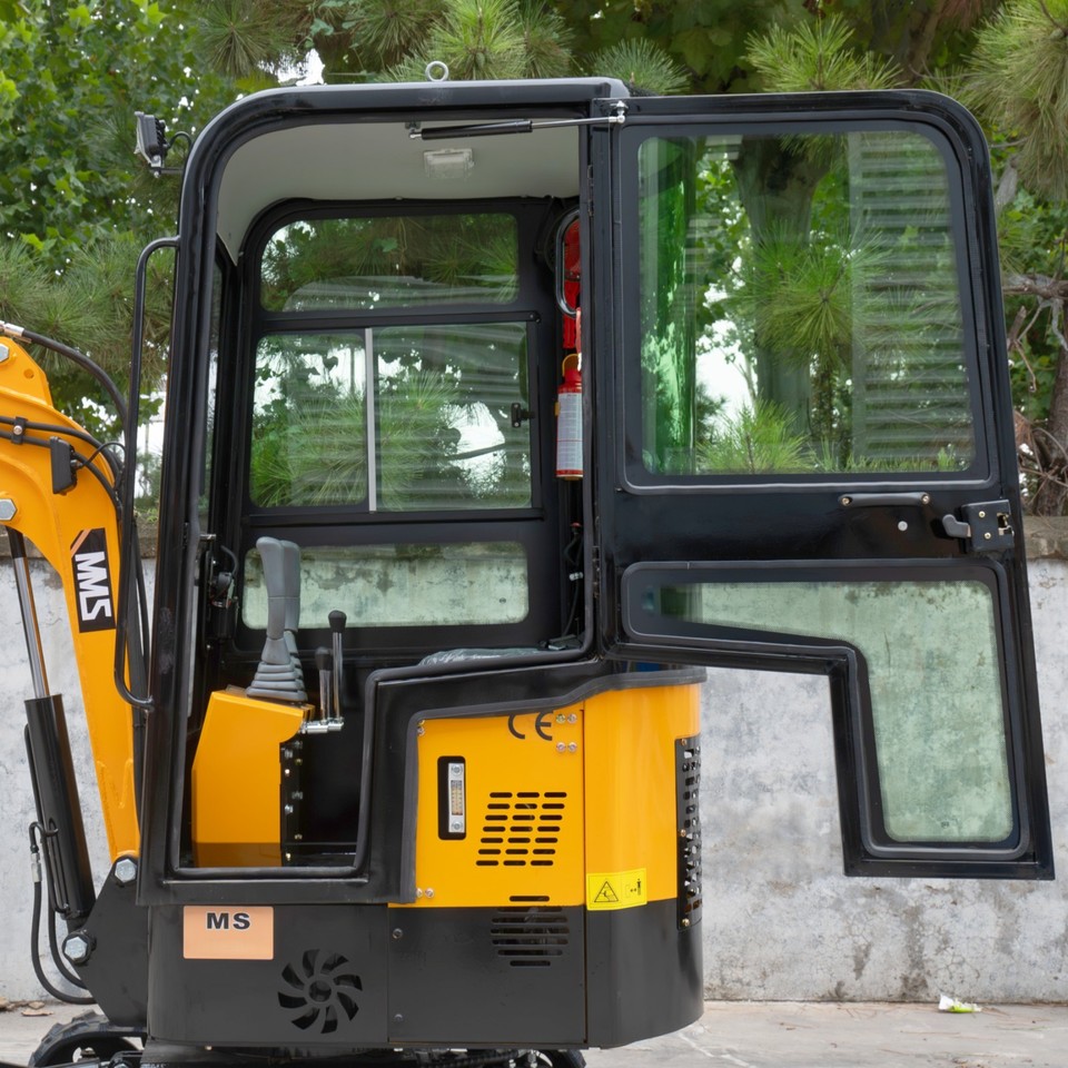 Enclosed Cab 1.2Ton Mini Excavator 13.5HP Gas EPA Engine With 6 ...