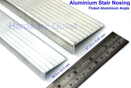 ALUMINIUM Stair Nosing FLUTED ANGLE Anti Slip Edging for Stairs Steps ...