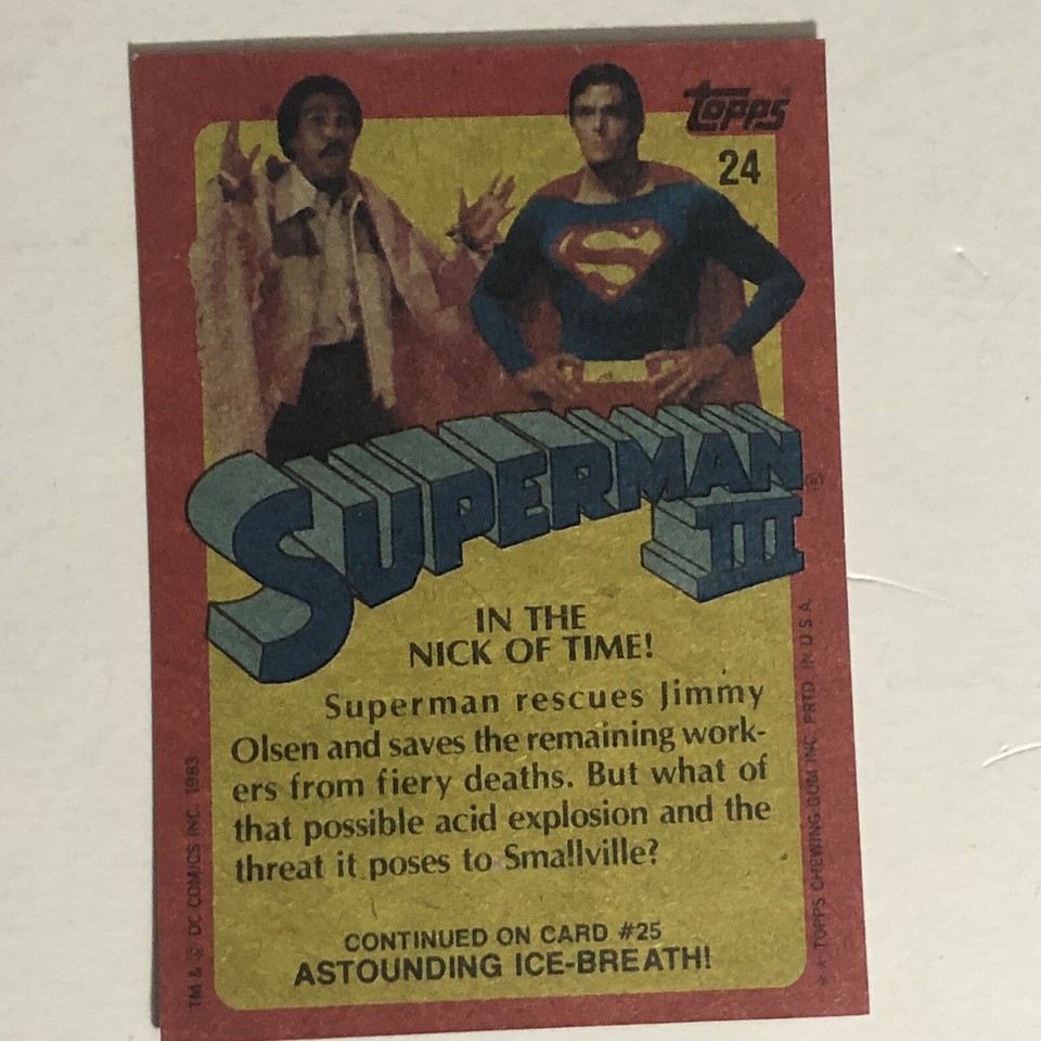 Superman III 3 Trading Card #24 Christopher Reeve | eBay