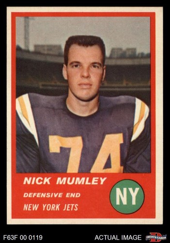 1963 Fleer #22 Nick Mumley Jets Purdue 6 - EX/MT | eBay
