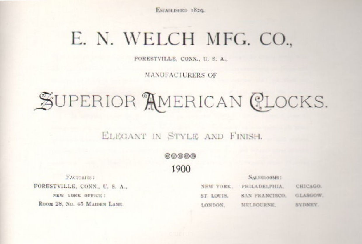 1900 Welch Clocks Catalog Reprint, New Copy! | eBay