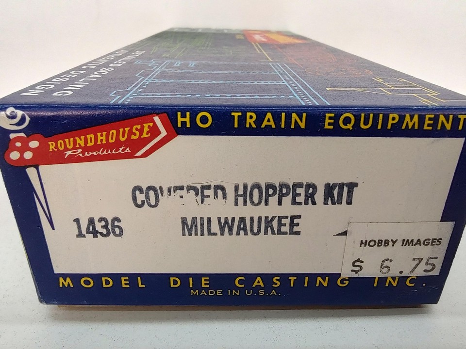 Vintage Roundhouse HO Milwaukee Road Covered Hopper Kit 1436 Train Car ...