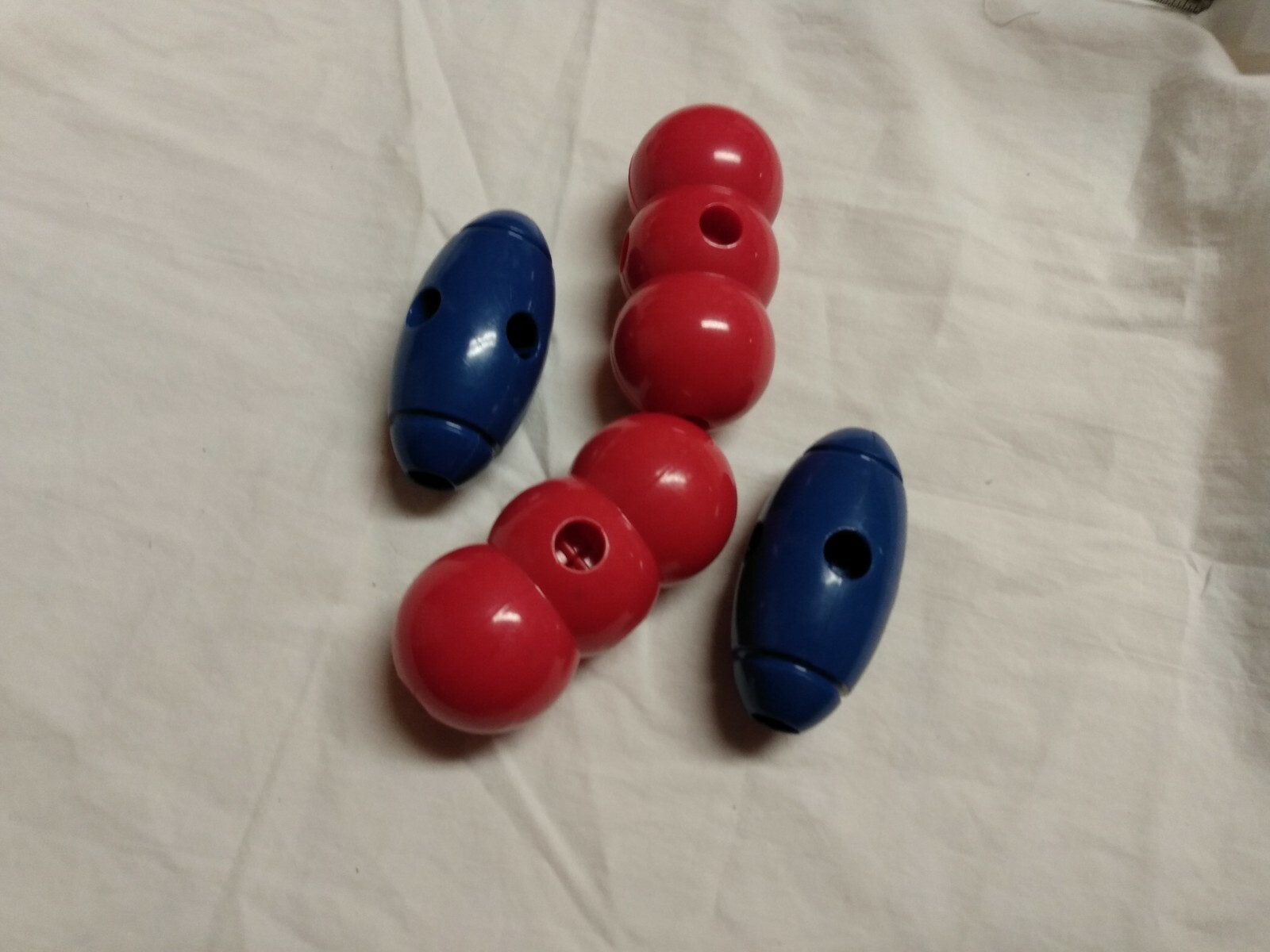 Plastic Tinker Toys Parts Lot: RED/BLUE PODS Replacement 4 Pieces Wood ...