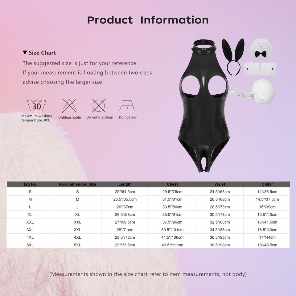 Women's Sexy Bunny Girl Cosplay Costume PVC Leather Anime Rabbit Party ...