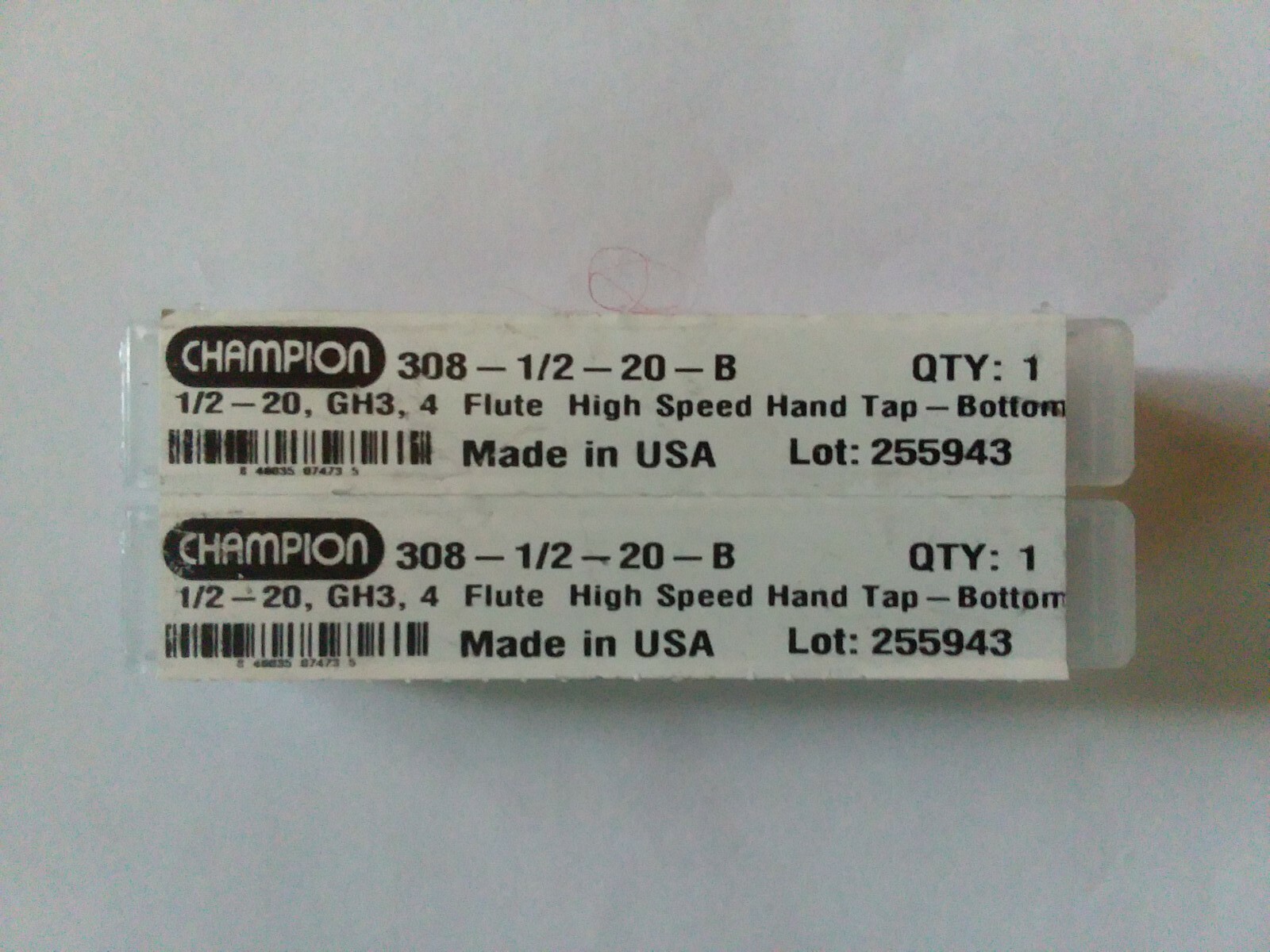 Champion 308 1/2-20 GH3 B 4 Flute Bottom 2pcs | eBay