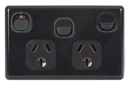 Horizontal Wall Power Outlets 10A Dual Sockets With 250V 16A Switches ...