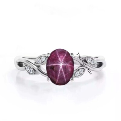 Lindy Star Ring, Star Ruby Ring, Ruby Star Ring, July Birthstone Ring | eBay