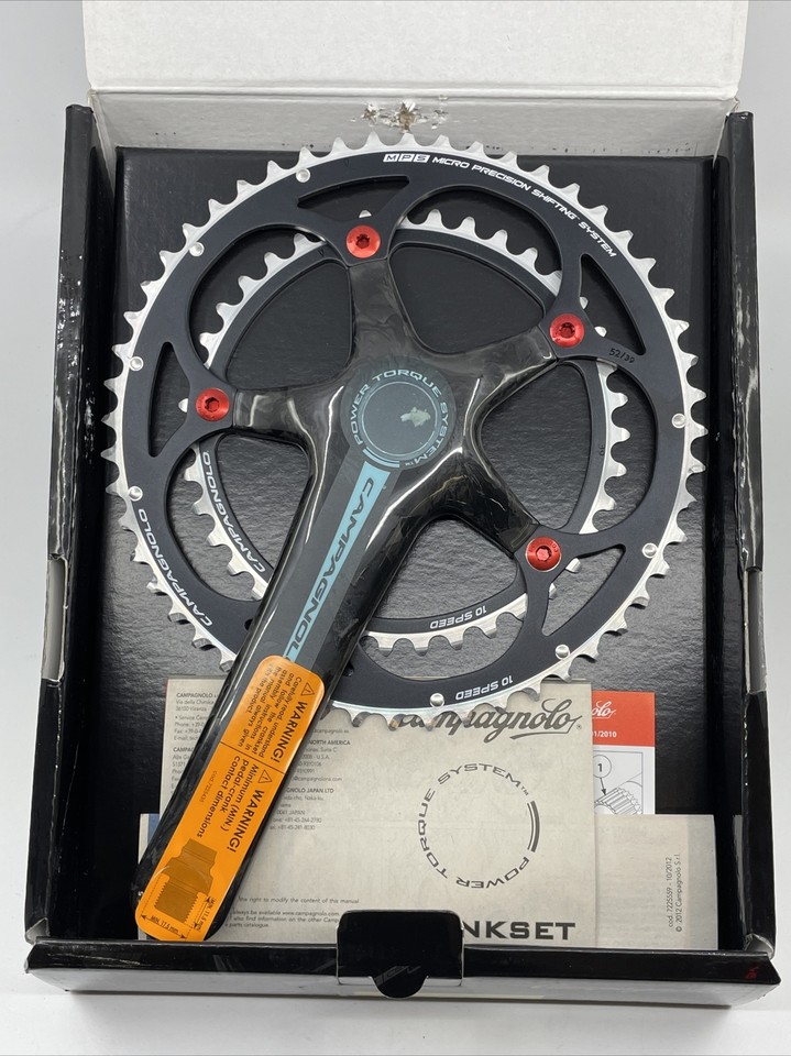 Campagnolo Centaur Carbon Power-Torque 10 Speed 52/39 Crankset 172.5mm ...