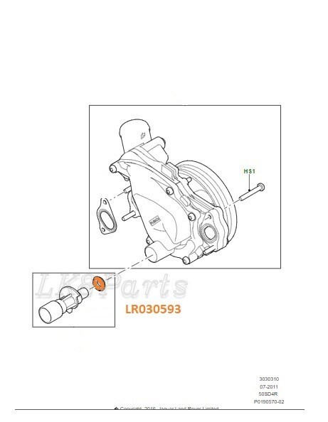 Land Rover Range Rover Oil Cooler Outlet Pipe Seal O-Ring LR030593 NEW ...