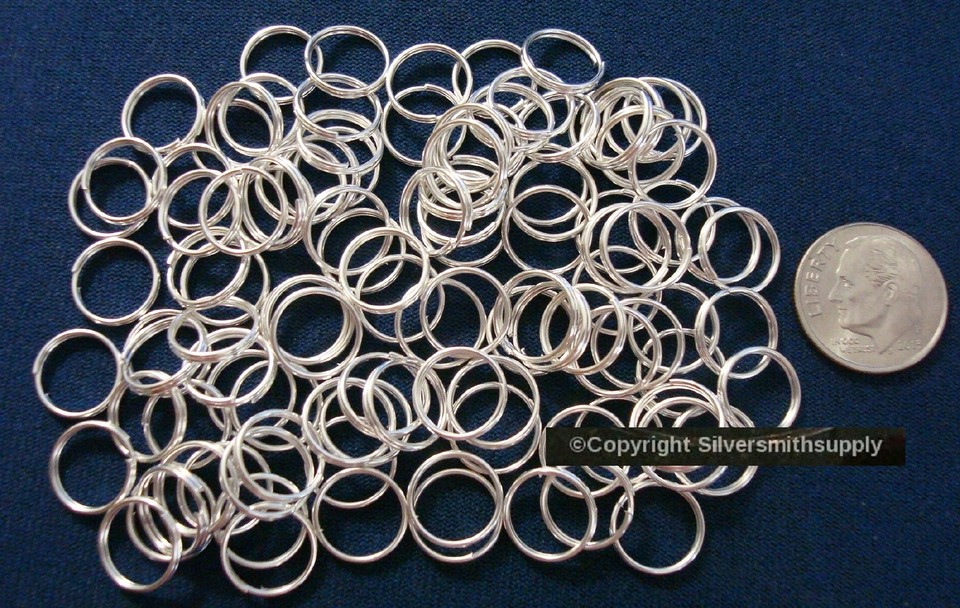 Split rings 10mm silver plated split rings, clasp, jump rings 100 pcs ...