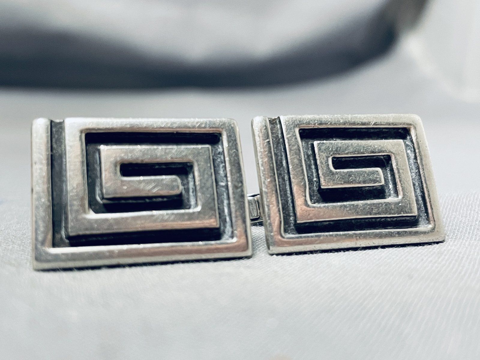 AUTHENTIC VINTAGE NAVAJO KENNETH BEGAY STERLING SILVER CUFFLINKS | eBay