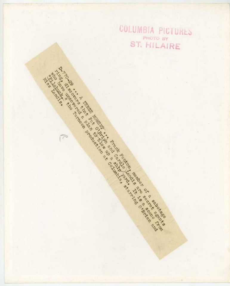 Secret Command 1944 Original Still Photo - Pat O'Brien Carole Landis ...