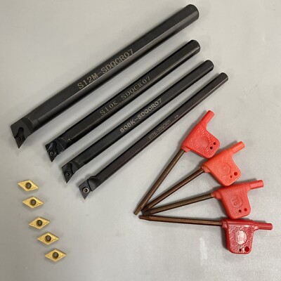 4pcs 7 8 10 12 mm Lathe Turning Tool Holder Boring Bar DCMT070204 ...