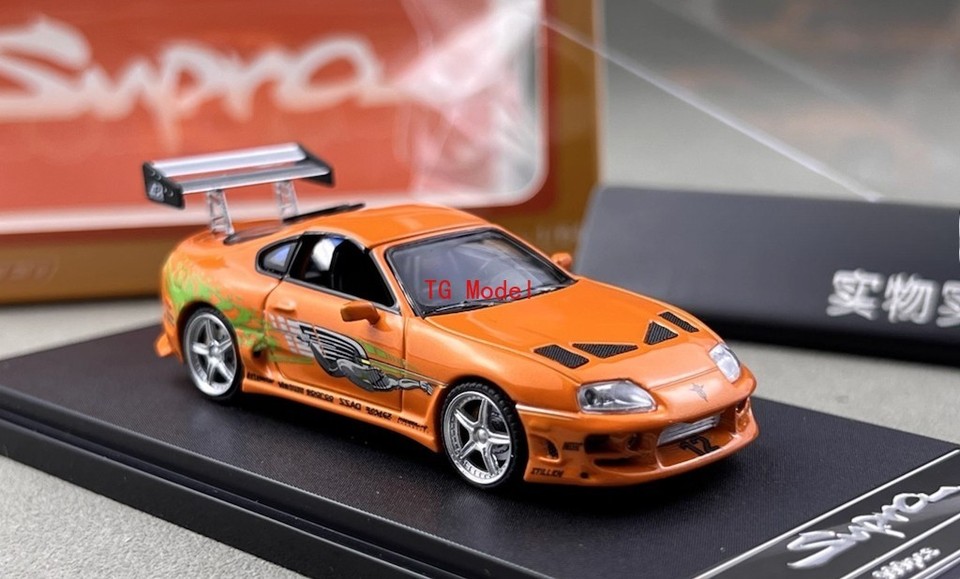 TG FS 1:64 Orange Supra A80 Convertible Sports Model Diecast Metal Car ...