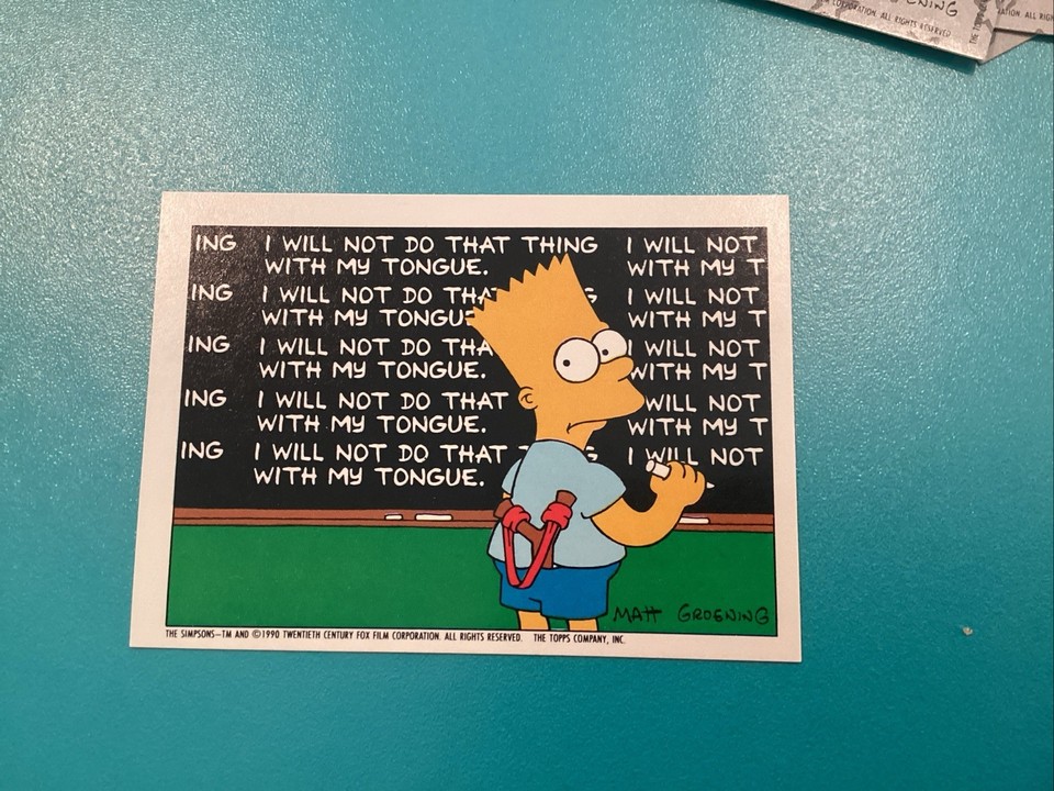 1990 Topps The Simpsons - Bart Simpsons #14 "No Way, Man!" Sticker EX ...