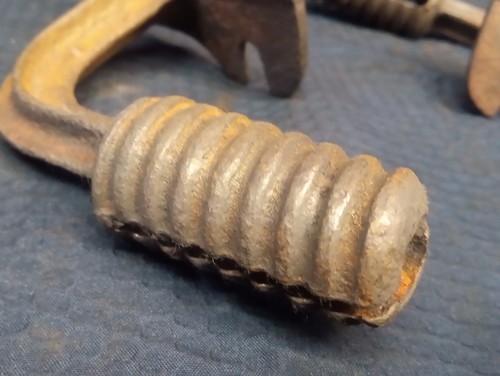 Pair Of 2 Vintage Metal Cast Iron Threaded GLASS INSULATOR MOUNTING ...