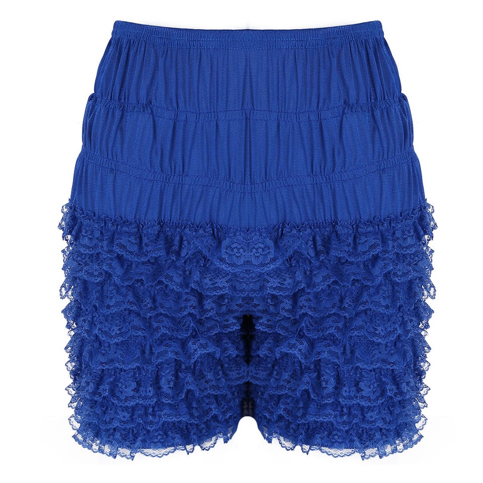 Womens Tiered Ruffle Lace Bloomers Panties Pettipants Boyshorts Rhumba ...
