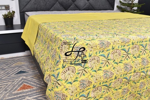 Yellow Gudari Traditional Coverlet Hobo Ralli Hippie Queen Size Bedding ...