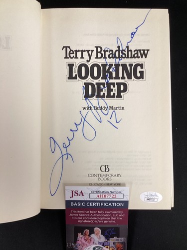 Terry Bradshaw Signed Book Looking Deep Football Steelers Autograph HOF ...