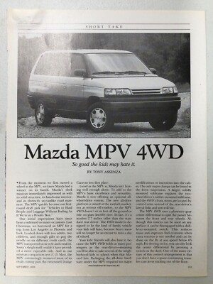 MISC2022 Vintage Article Short Take 1990 ? Mazda MPV 4WD Sep 1989 2 ...