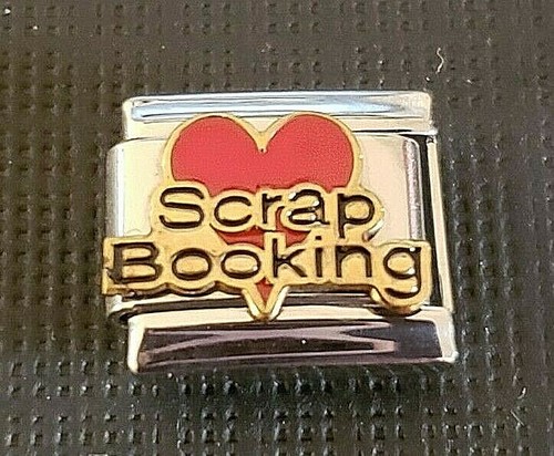 HEART LOVE SCRAPBOOKING Italian Uberry Enamel Charm Link Stainless ...