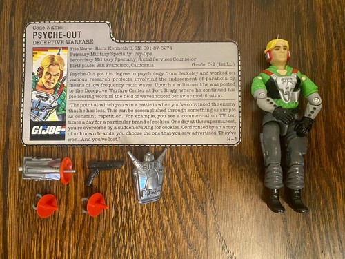 Vintage 1987 G.I. Joe ARAH PSYCHE OUT v1 3.75 W Profile Card 100% ...