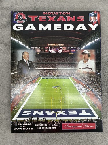 2002 NFL Texans v Cowboys Program 9/8 Reliant Stadium Inaugural Game | eBay