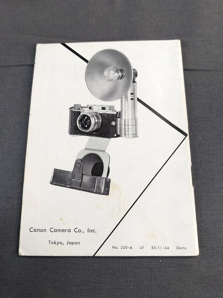 CANON Flash Unit Model Y Instructions Ephemera Paper Pamplet Booklet | eBay