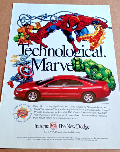 1999 print ad - Spider-man Dodge Intrepid car Marvel comics Super ...