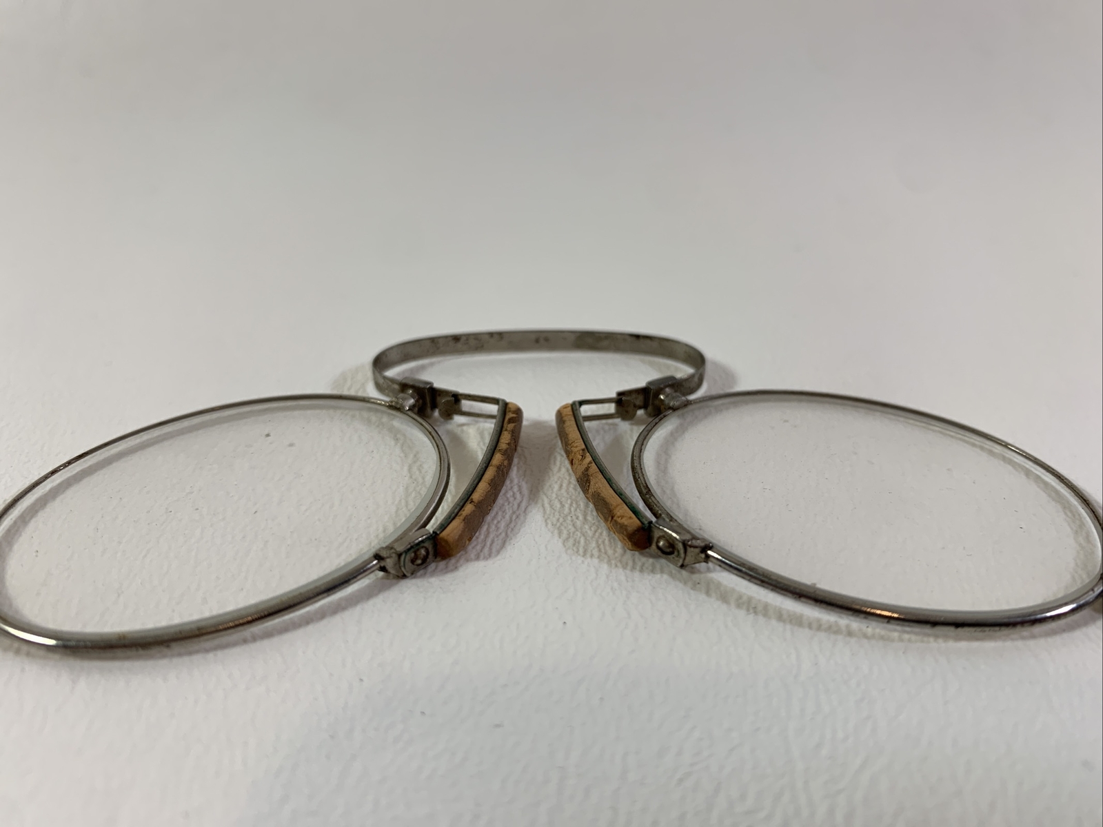Antique 1880s Pince-nez Eyeglasses Steel Oval Frame A… - Gem