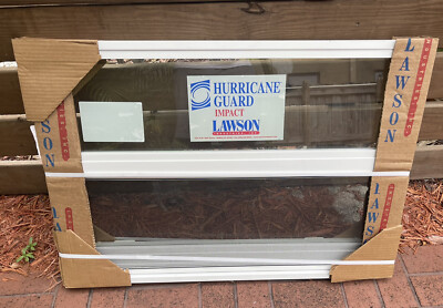 Lawson Hurricane impact window Aluminum Frame SH Series White 37-1/4” x ...