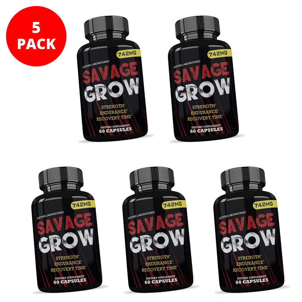 SAVAGE GROW PLUS MAX Male Supplement Pills For Men, 5 Bottles (300 Capsules) | eBay