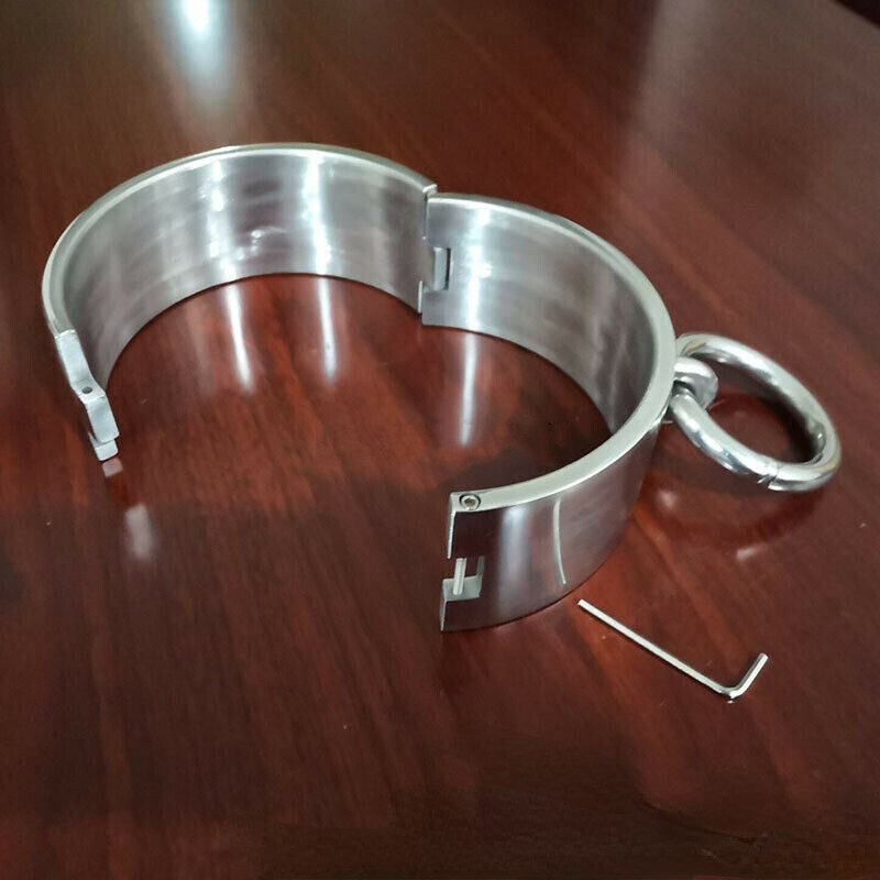 Heavy Stainless Steel 6cm Height Large Ring Male Female Neck Restraint ...