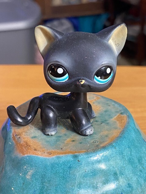 LPS Littlest Pet Shop #994 Authentic Black Short Hair Cat Teal Eyes ...