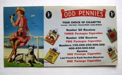 Rare 1940s Punchboard Lottery Game Pinup Girl Label by Elvgren Plane ...