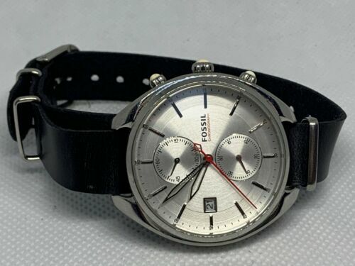 Fossil CH2975 Women's Black Leather Analog Silver Dial Quartz Genuine Watch Aa46 | eBay