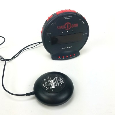 SONIC BOMB Vibrating Shaker Loud Alarm Clock by Sonic Alert with Bed ...