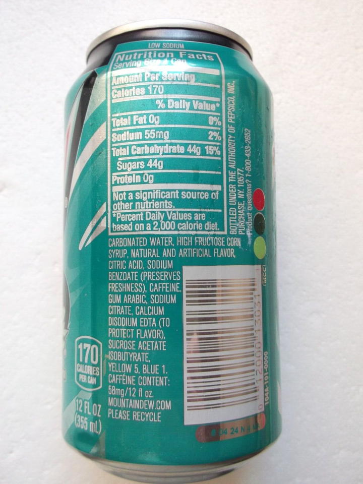 MOUNTAIN DEW BAJA BLAST 2016 USA TACO BELL empty can 355ml top opened ...