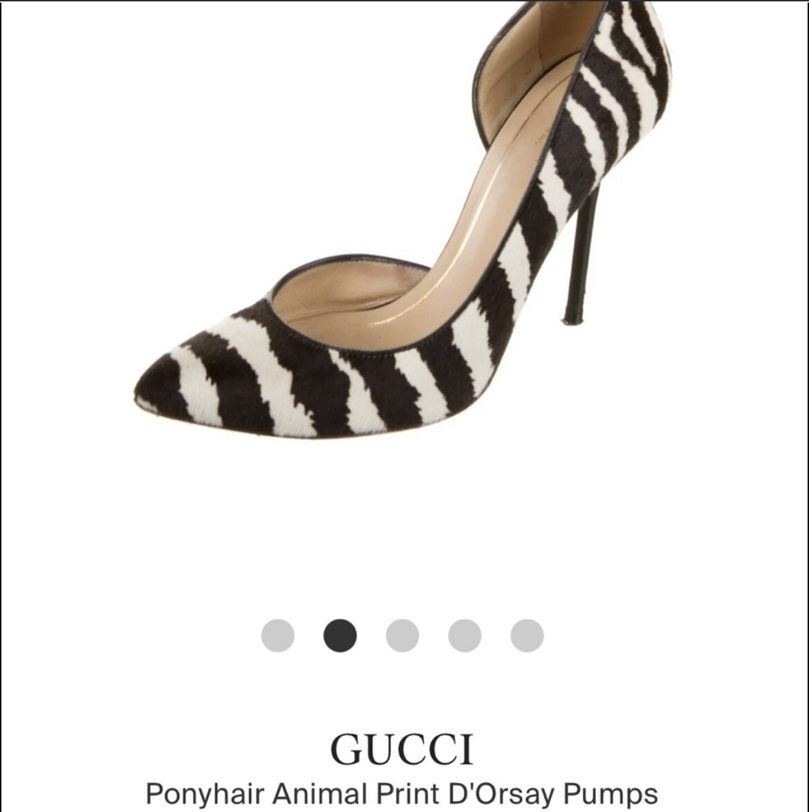 Gucci black-white ponyhair zebra print pump sz 36 - Gem