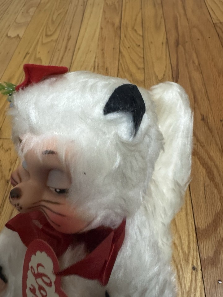 Vtg 1950s Love Me White Skunk Hat Flowers Rushton Rubber Face Doll ...