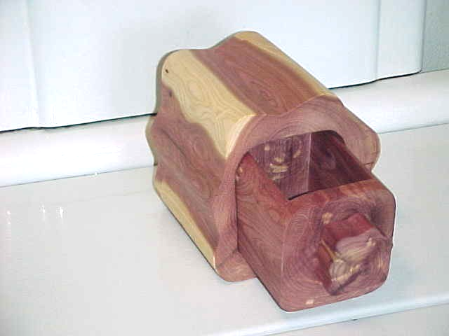 RED CEDAR SAP WOOD AMOEBA SHAPE BANDSAW BOX OOAK NO CNC KS MADE | eBay