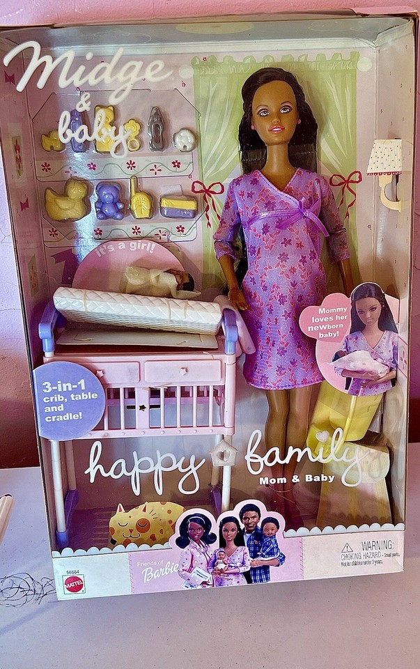 Barbie Happy Family Midge & Baby Rare Pregnant African American .Banned ...