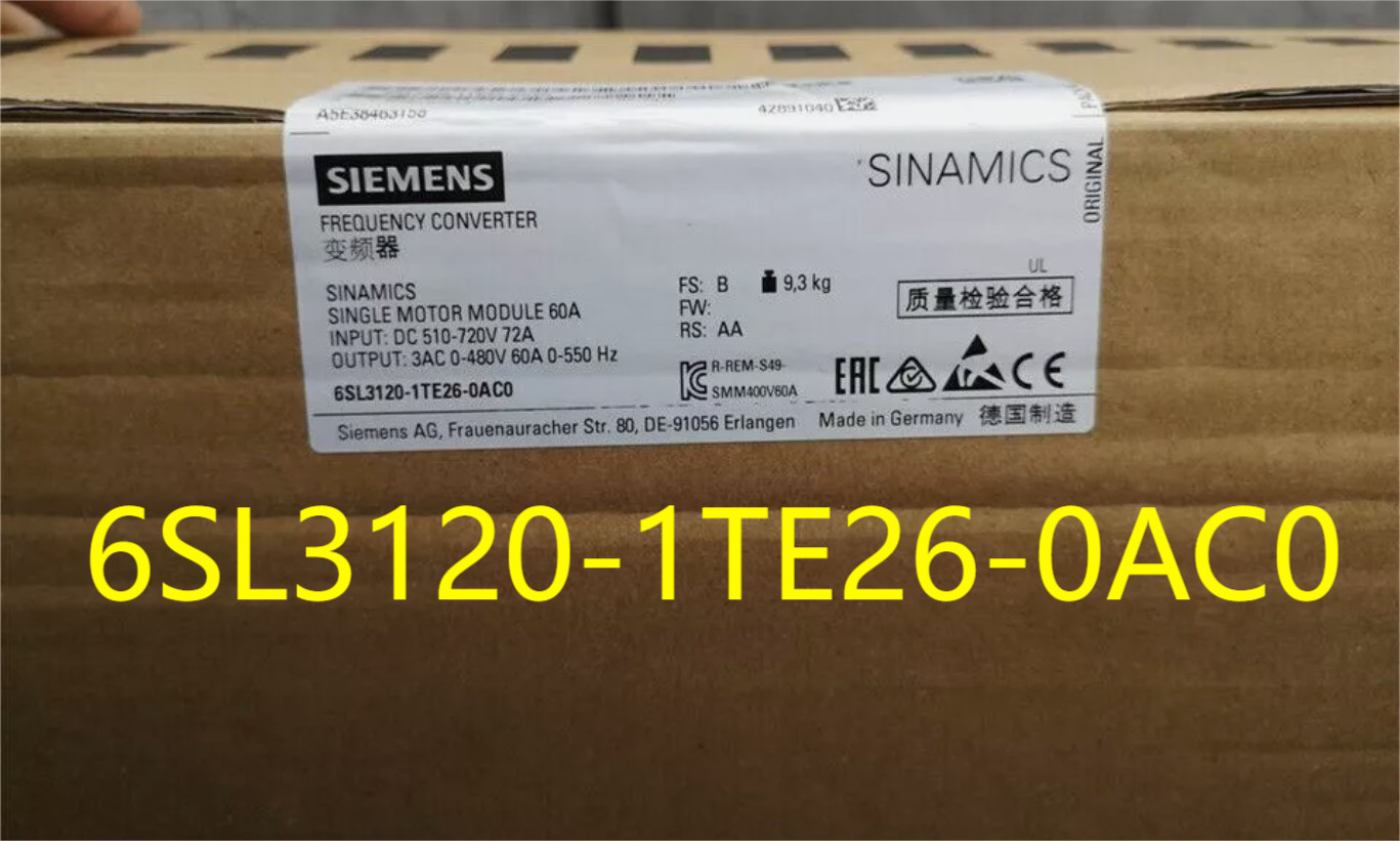 NEW 6SL3 120-1TE26-0AC0 SIEMENS 6SL3120-1TE26-0AC0 S120 SINGLE MOTOR ...