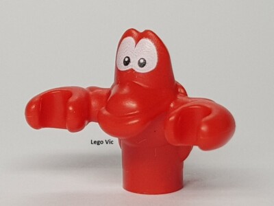 Lego bb0624pb01 Crab Red Sebastian Crabe Disney 41063 43191 41153 MOC ...