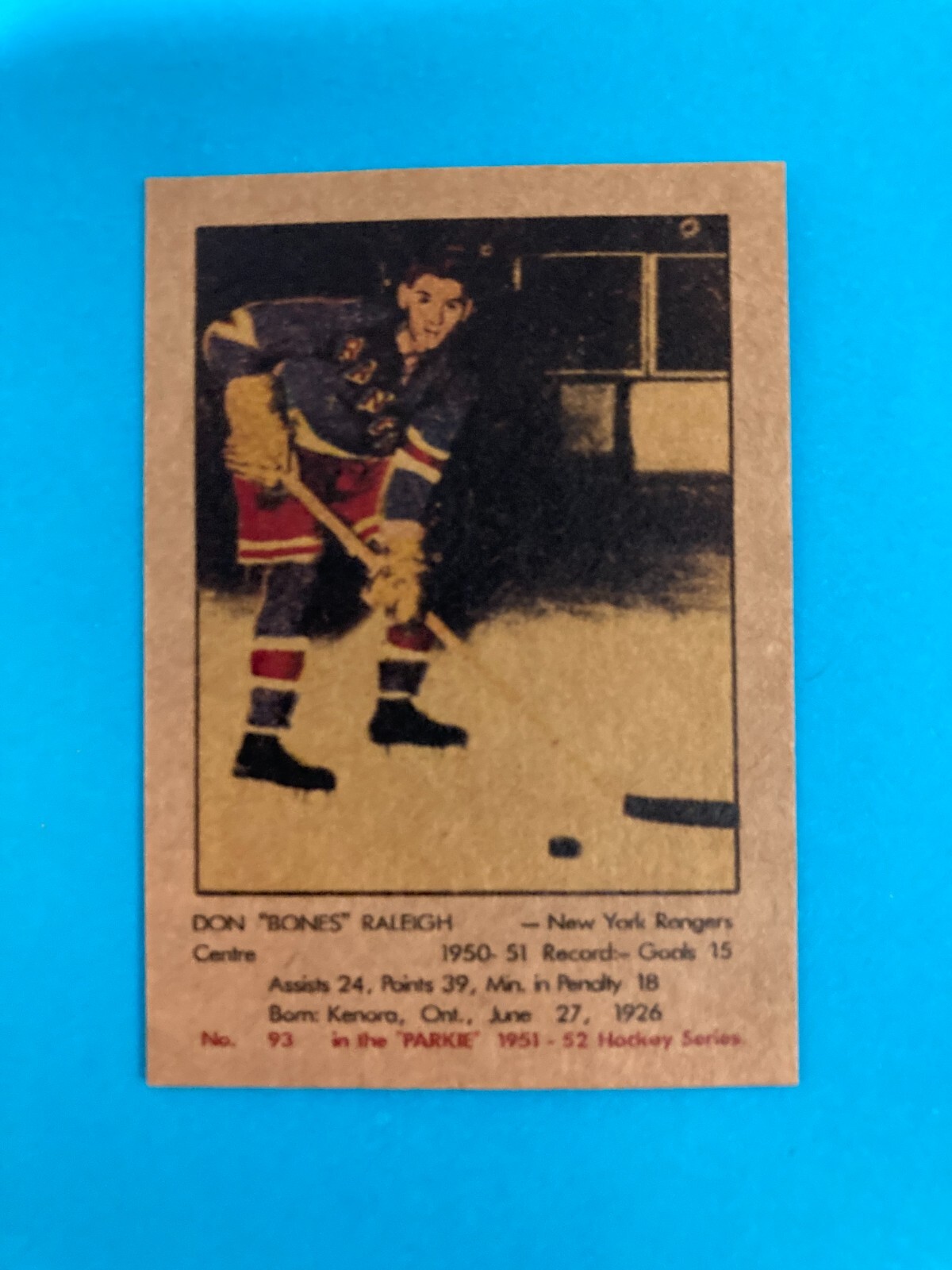 Don Raleigh '51-52 PARKIE #93 RC REPRINT CARD | eBay