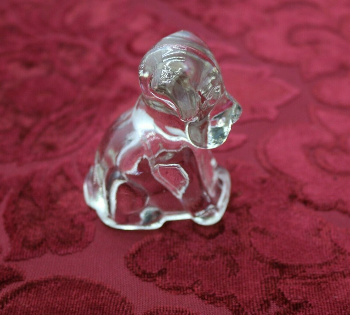 VINTAGE CLEAR GLASS POOCH POOCHE DOG FIGURINE PAPERWEIGHT DEGENHART | eBay
