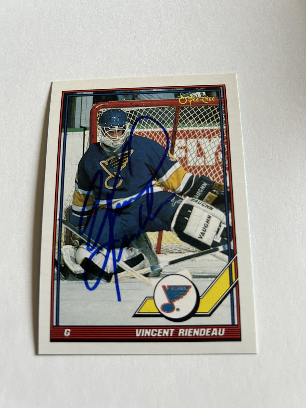 Vincent Riendeau Signed 91/92 O-Pee-Chee St Louis Blues Card # 370 | eBay