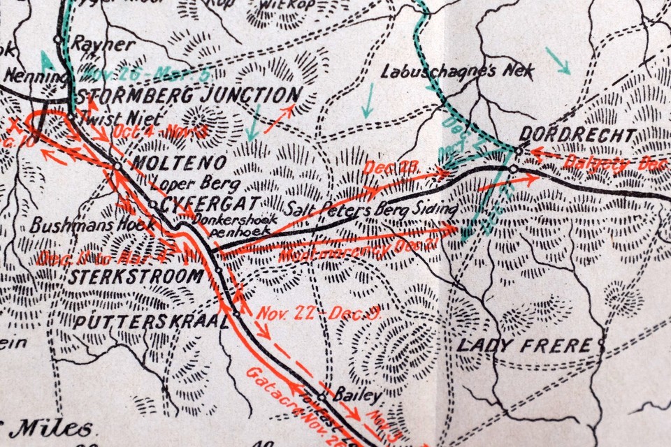 BOER WAR ERA MAP/BATTLE PLAN NORTHERN CAPE COLONY BOER INVASION TROOP ...